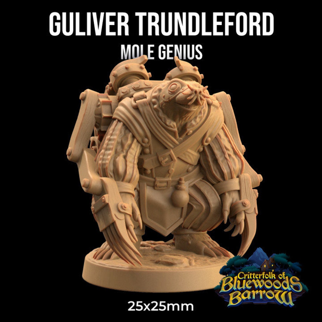 Guliver Trundleford Mole 25mm Mini Dragon Trapper Lodge Critterfolk of ...