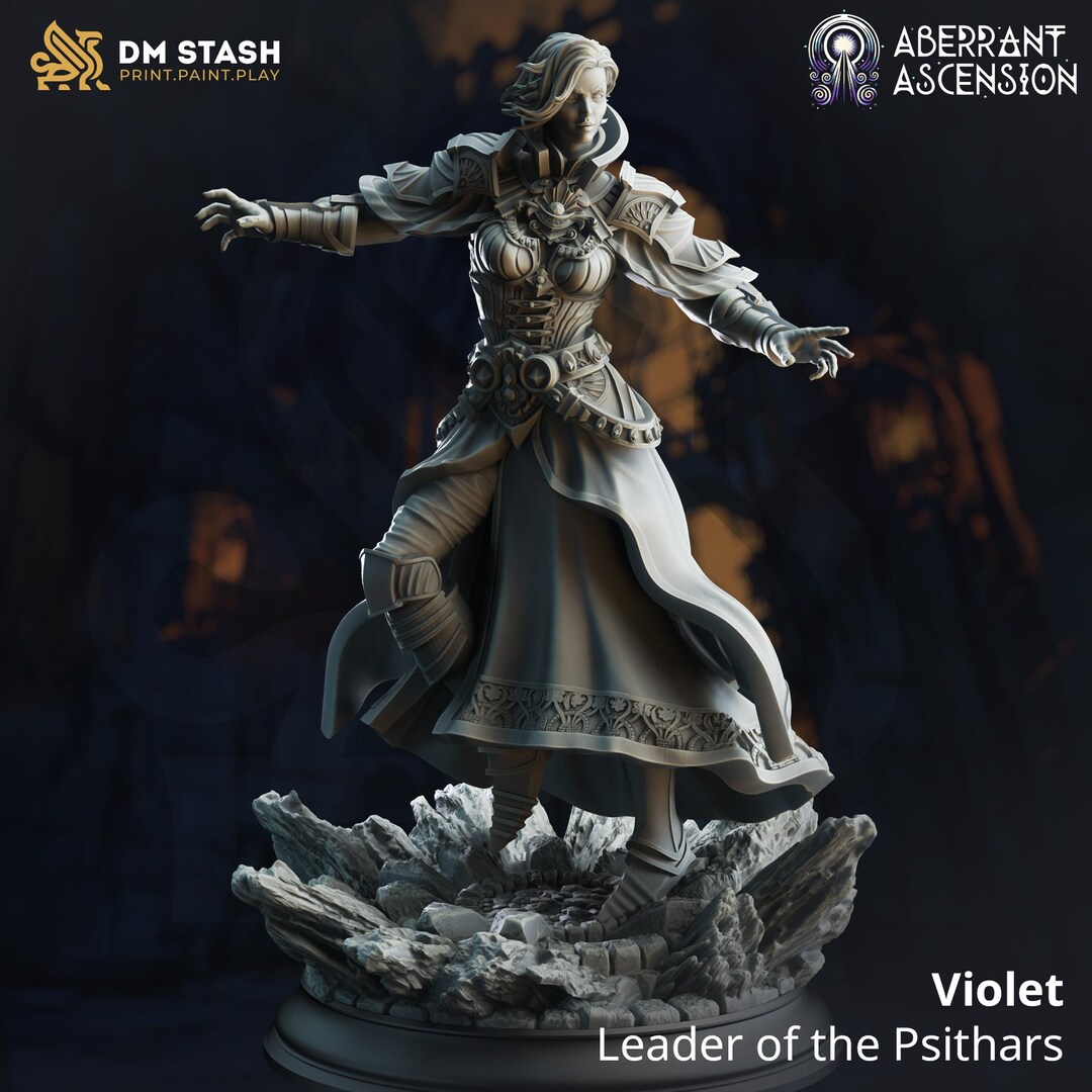 Violet Leader of the Psithars 32mm/75mm Mini DM Stash Dnd Mini BG3 Mini ...