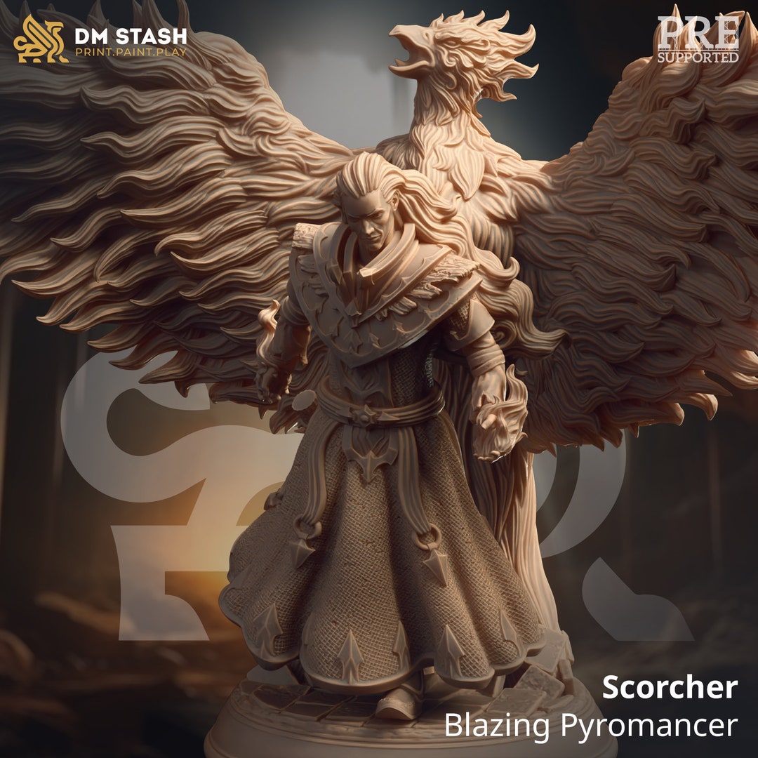 Scorcher - Blazing Pyromancer - 3D Printed Resin Mini - Dnd 5e ...