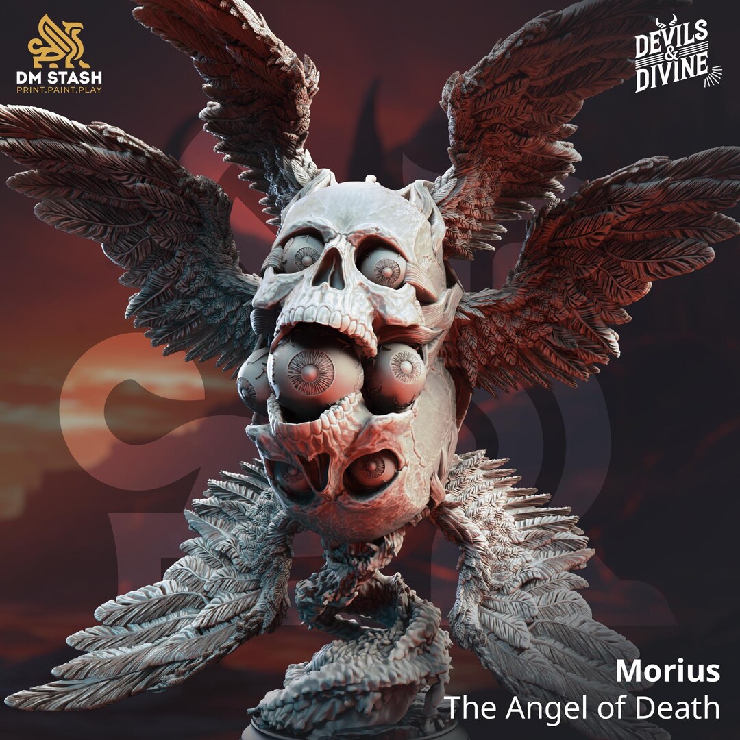 Morius - Angel of Death - 32mmscale/75mm Base Mini - DM Stash - Dnd Mini - Biblically Accurate ...