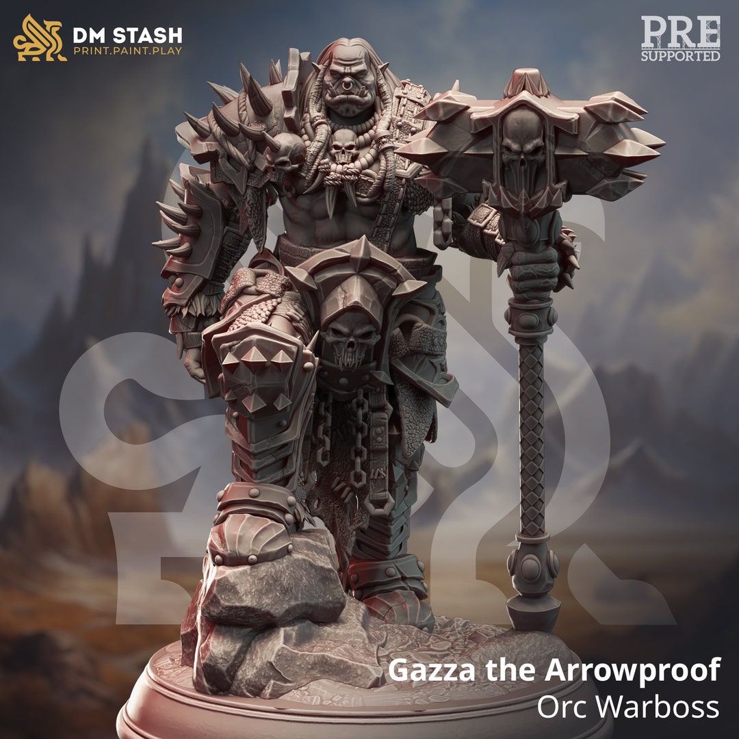 Gazza the Arrowproof Orc Warboss 3D Printed Resin Model - Etsy