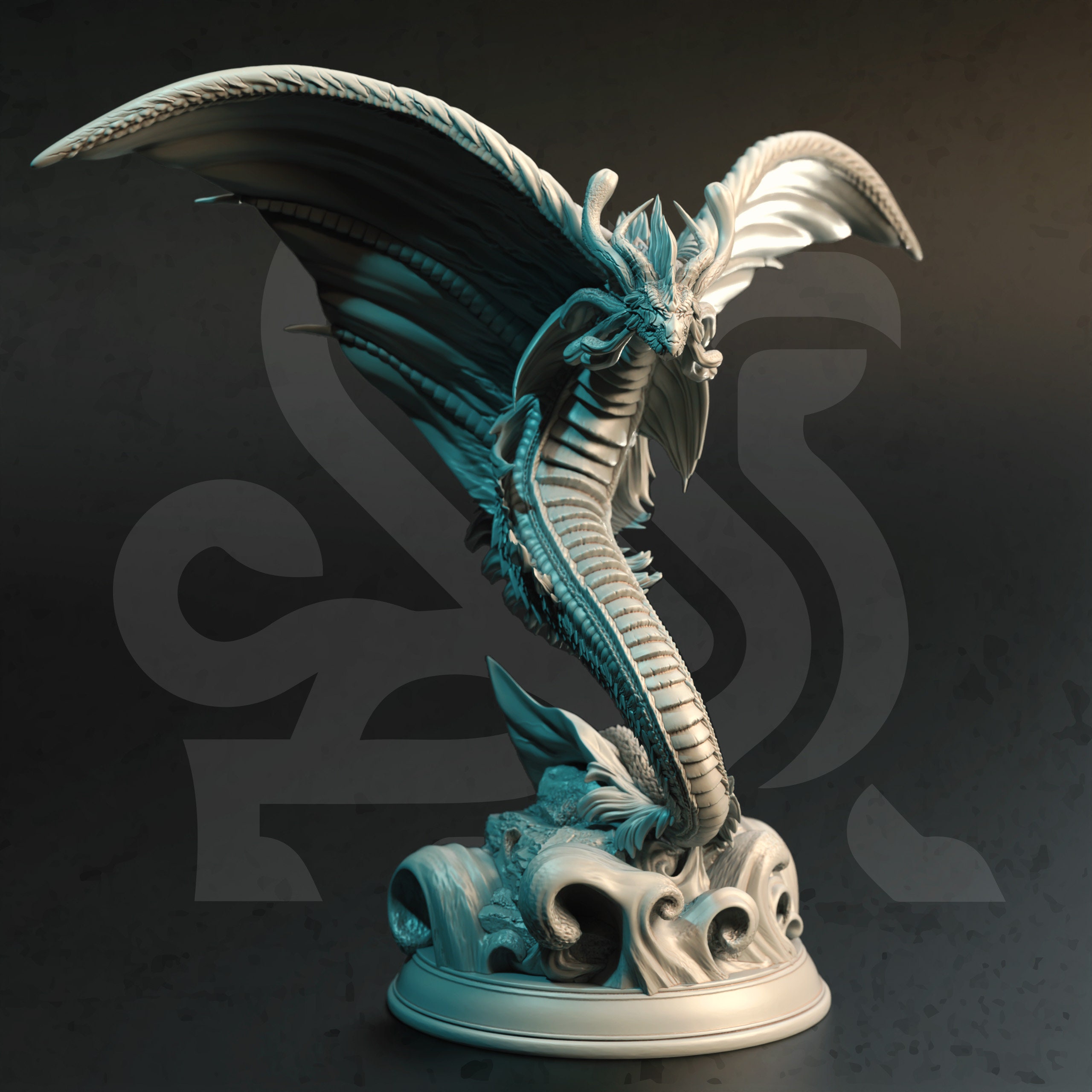 Fyrindel Juvenile Mana Wyrm 3D Printed Resin Model Dnd 5e Tabletop Mini ...