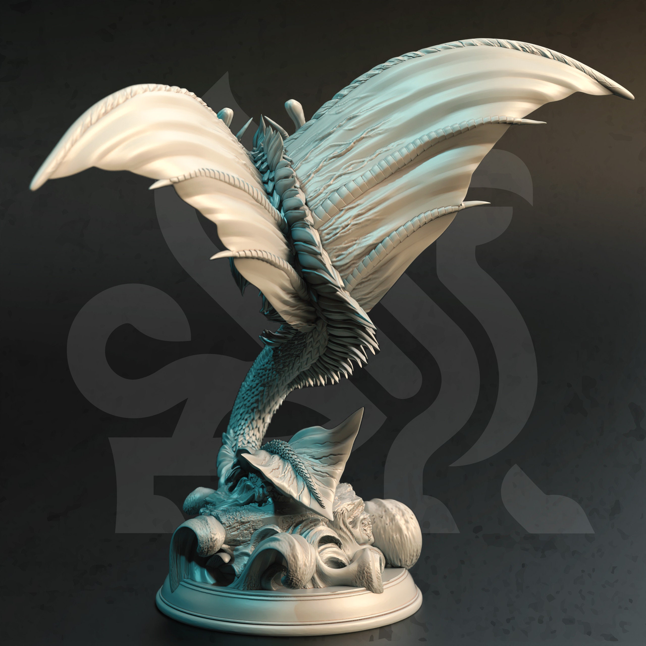 Fyrindel Juvenile Mana Wyrm 3D Printed Resin Model Dnd 5e Tabletop Mini ...
