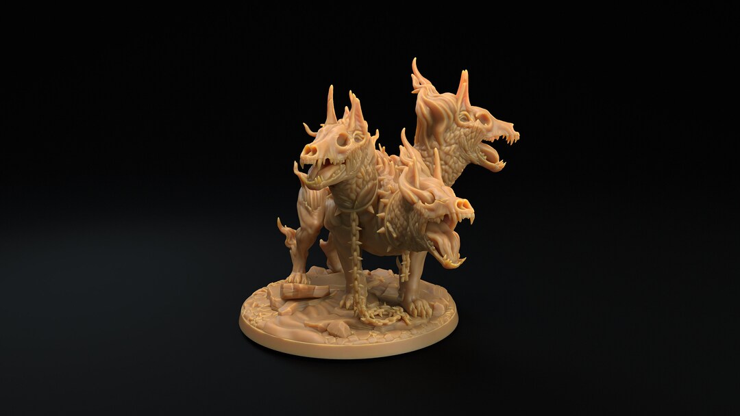 Hellish Cerberus 80mm Base the Dragon Trapper Lodge TTRPG Miniature Dnd ...