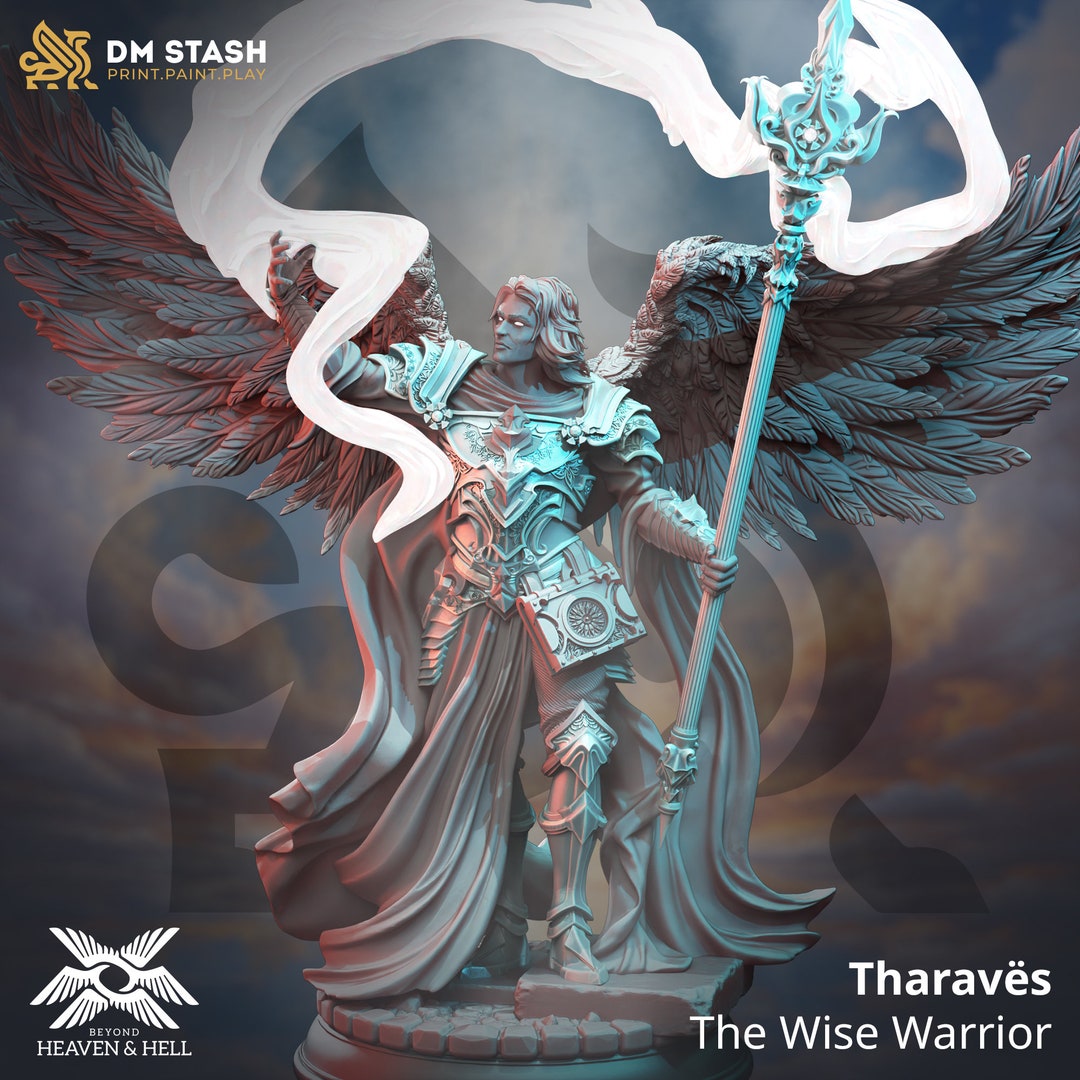 Tharavës - the Wise Warrior - 32mm/75mm - Angel Wizard - DM Stash ...