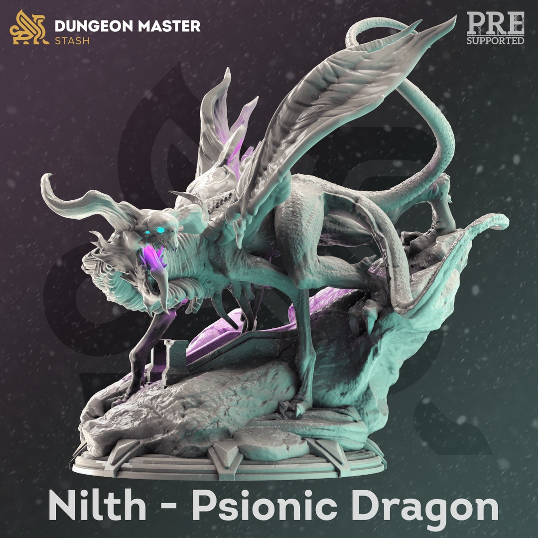 Nilth Psionic Dragon 90mm Base DM Stash Frozen Wastes of Oldavor Dnd ...