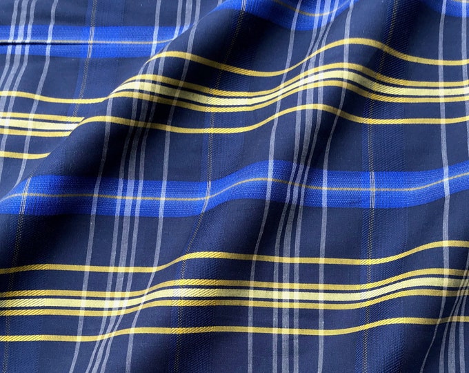 Navy Blue Checkered Fabric - Etsy