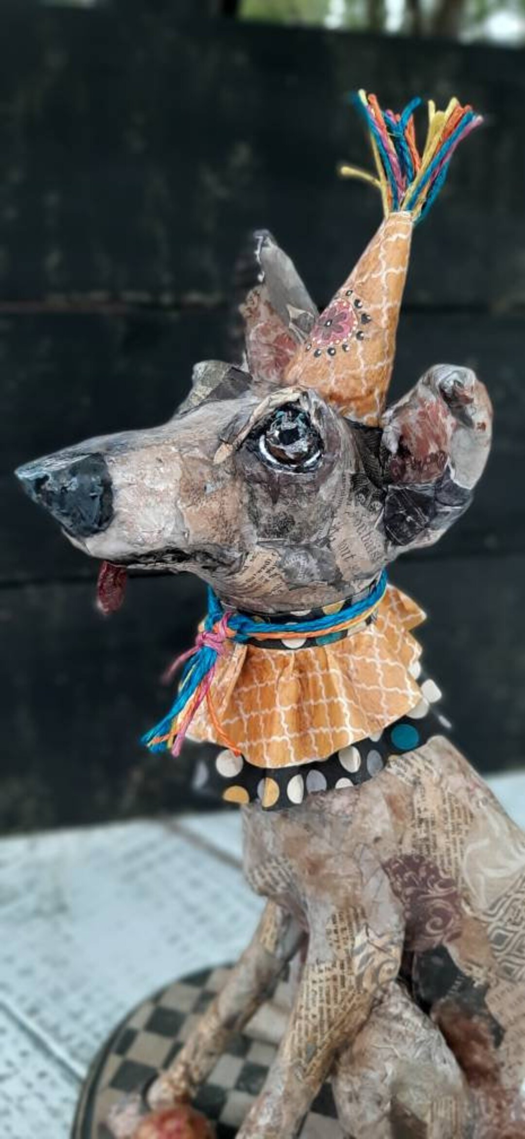 Mixed Media Paper Mache Iggy Whippet Greyhound Sculpture - Etsy
