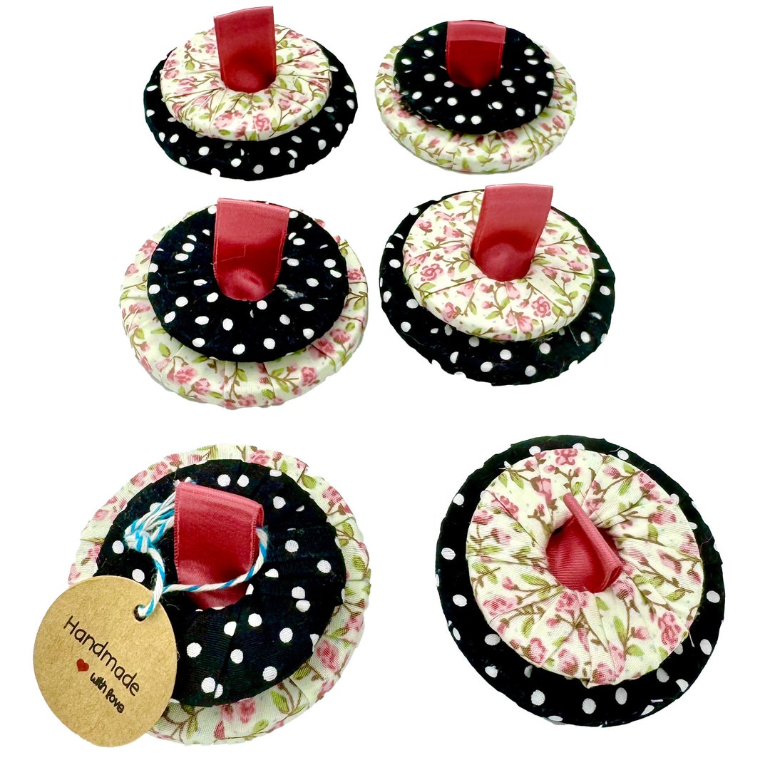 Set of 6-6cm X 4cm Hand Wrapped Fabric Steel Sewing Pattern Dressmaking ...