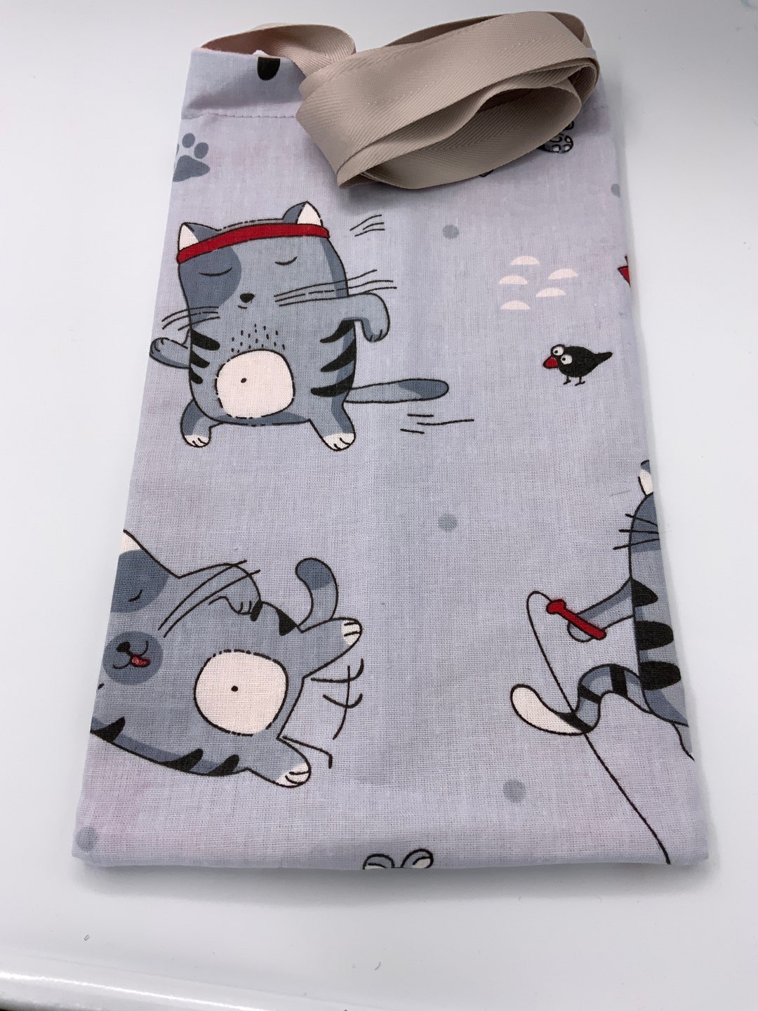 Cats Lined Cotton Syringe Driver Bag Approx 11.5x 6.5 - Etsy Australia