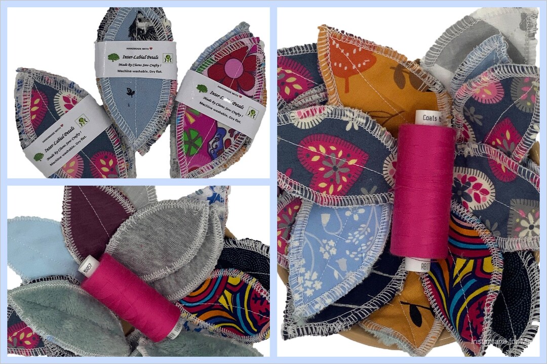 Set of 12- 4”x 2” Eco Friendly Interlabial Grab Bag Petal Pads Cloth ...