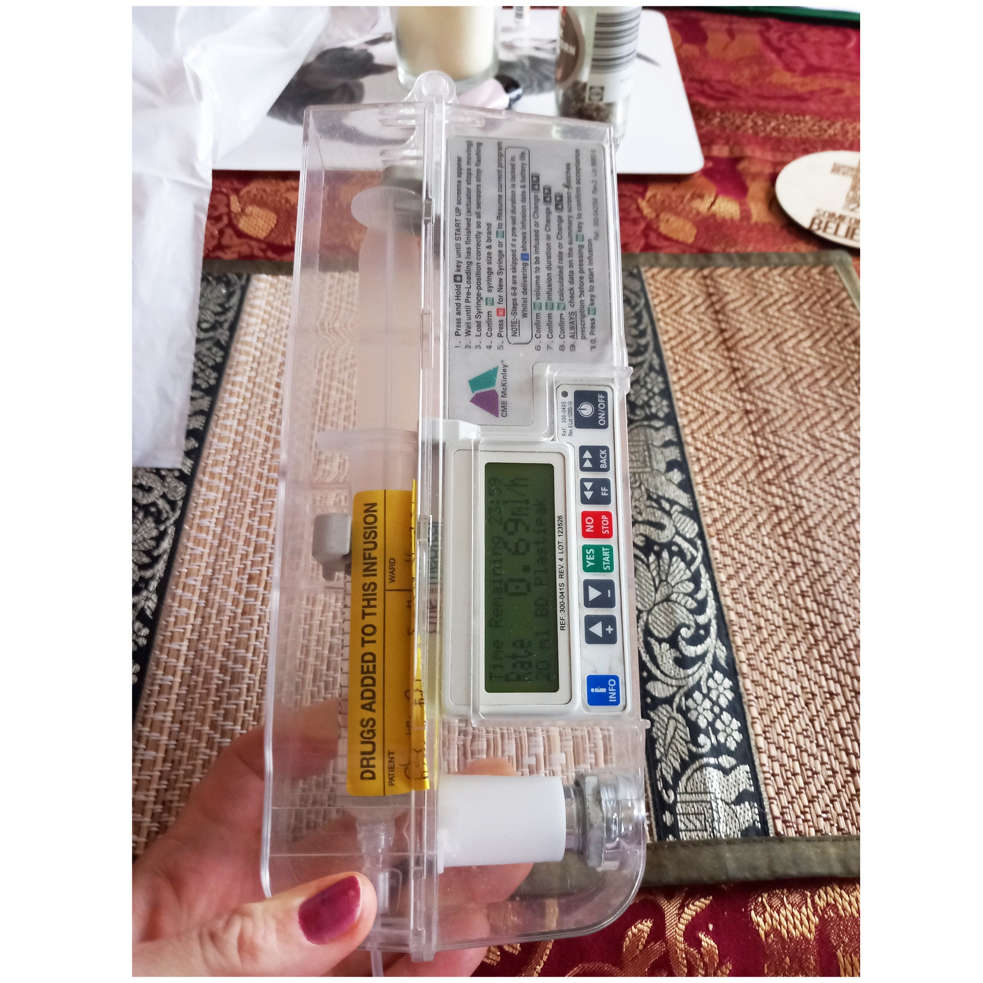 Multi Hearts Lined Cotton Syringe Driver Bags Approximately 11.5" Tall ...