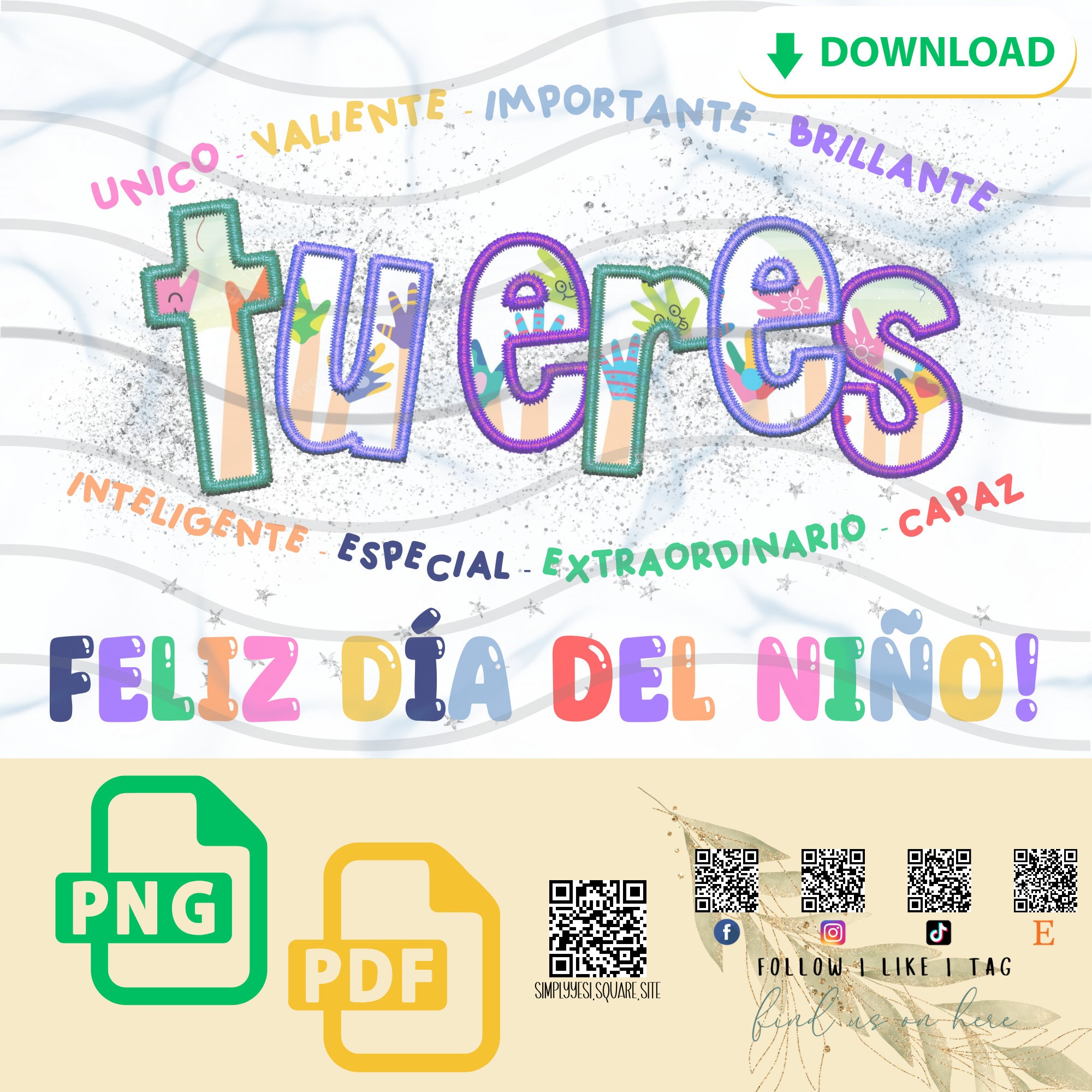 NUEVO Día del Niño SVG, Día del Niño, Tu Eres SVG, Descarga Digital ...