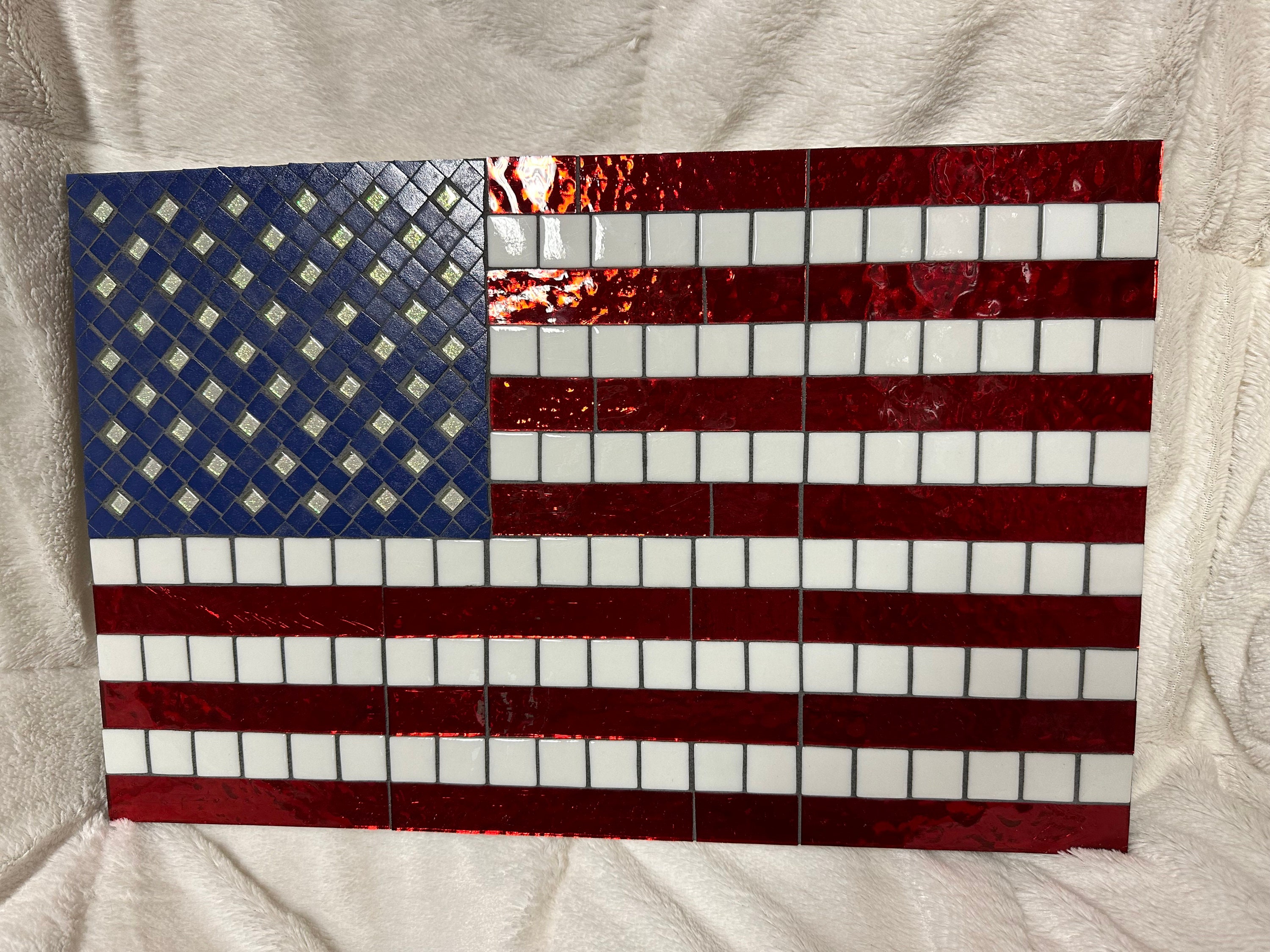 Mosaic American Flag Wall Hanging - Etsy