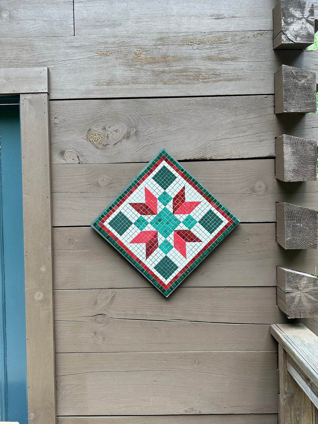 Christmas Mosaic Barn Quilt - Etsy