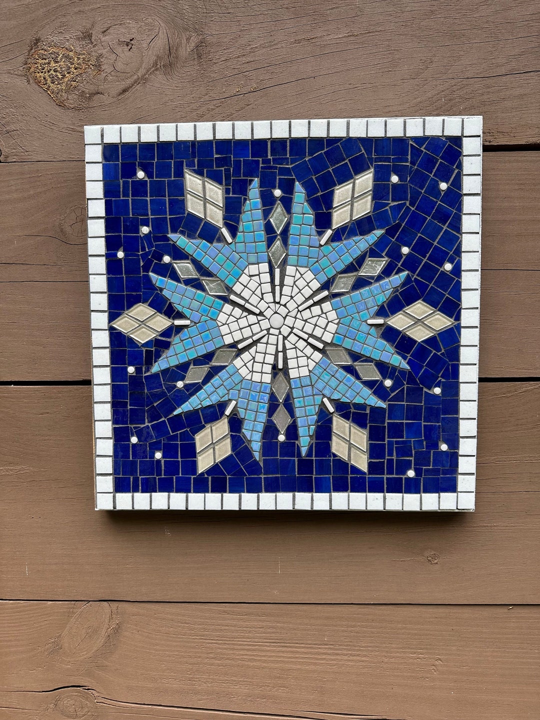 Winter Snowflake Mosaic Barn Quilt - Etsy