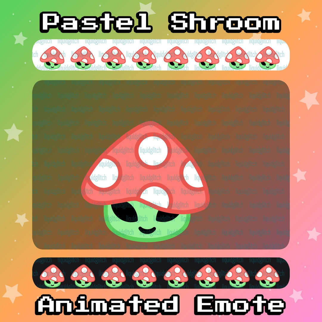 ANIMATED Emote for Twitch & Discord - Pastel Bouncing Alien Mushroom ...