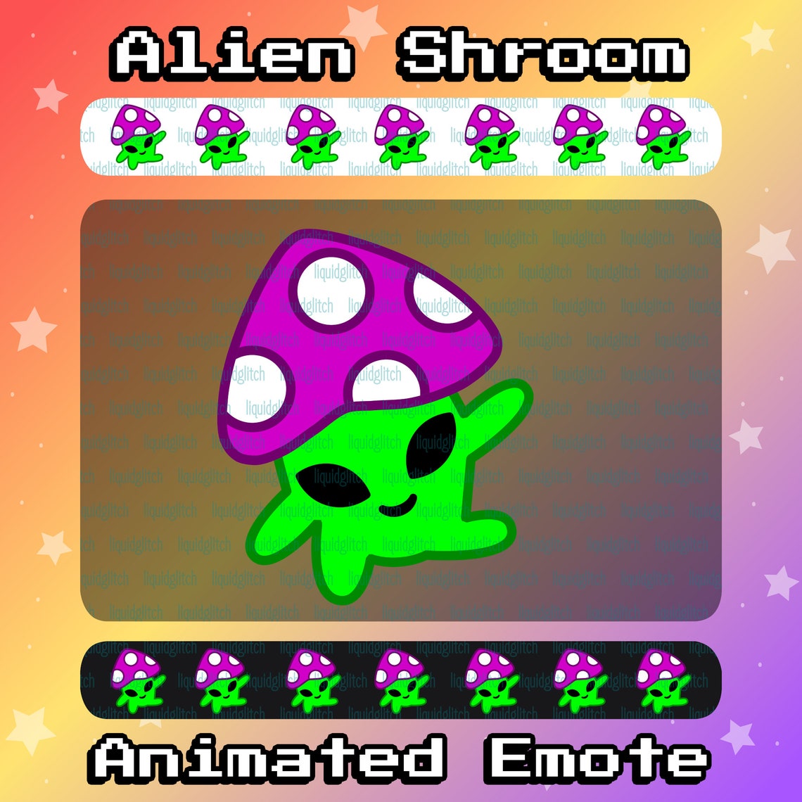 ANIMATED Emote for Twitch & Discord - Dancing Alien Shroom - Colorful ...