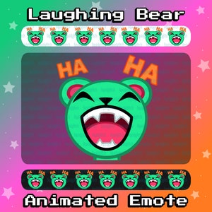 ANIMATED Emote for Twitch & Discord Laughing Bear Haha Happy Emotes ...