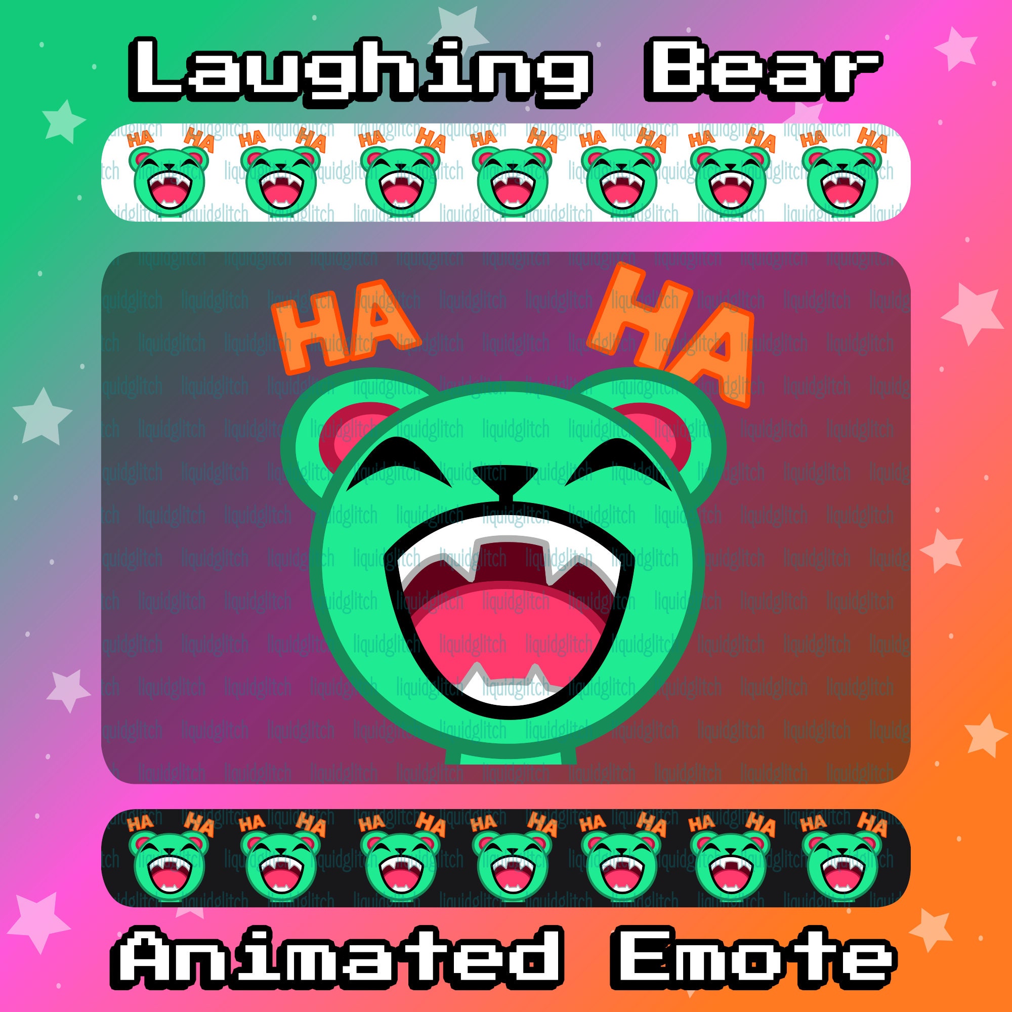 ANIMATED Emote for Twitch & Discord - Laughing Bear Haha - Happy Emotes ...