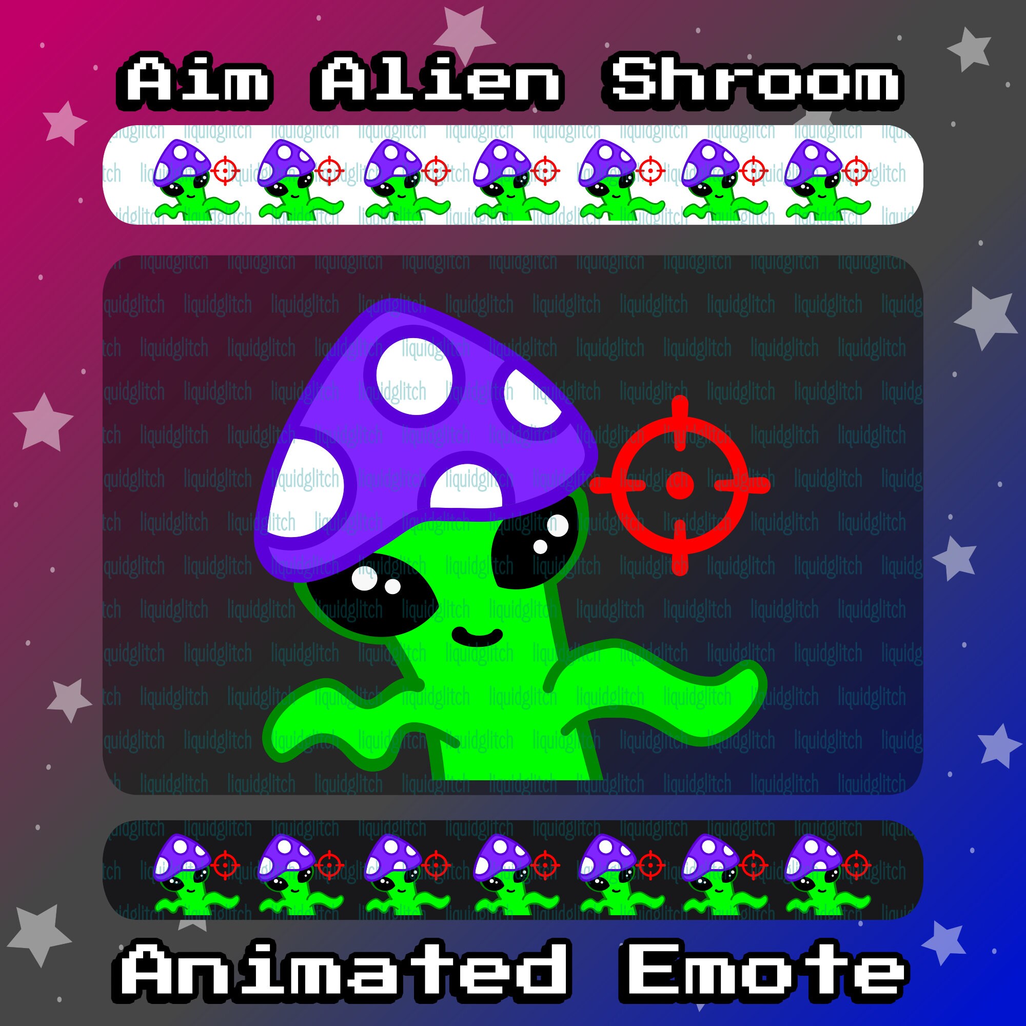 ANIMATED Emote for Twitch & Discord Aim Alien Shroom FPS Mushroom ...