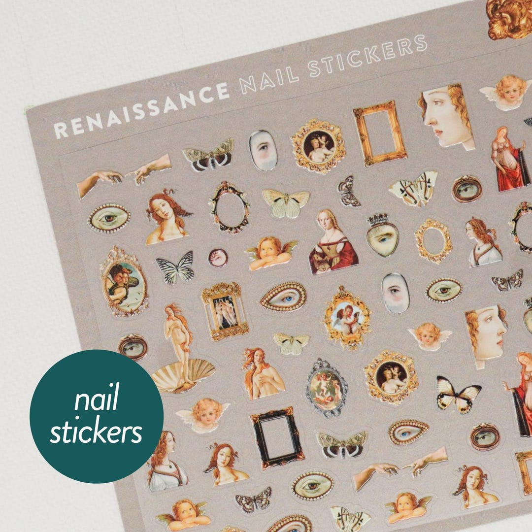 Renaissance • Nail Stickers • Vintage Venus, Painting & Butterflies ...