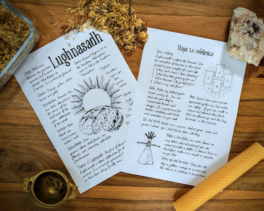 Lughnasadh/lammas, Book of Shadows, Grimoire Pages - Etsy