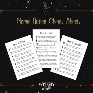 Norse Runes Cheat Sheet Witchcraft Guide - Etsy