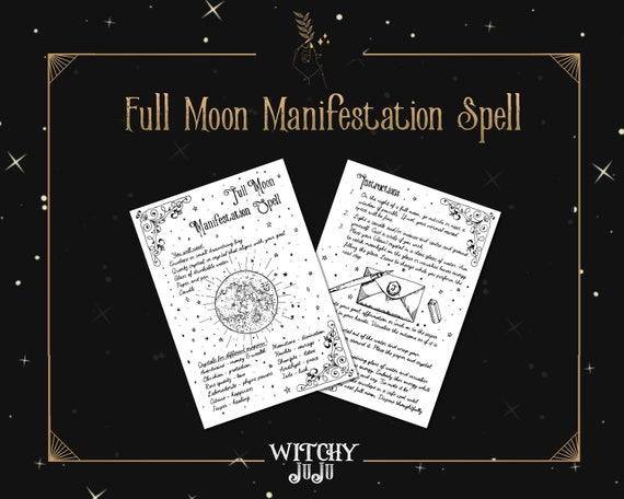 Full Moon Magic Spell Book of Shadows Pages Baby Witch - Etsy
