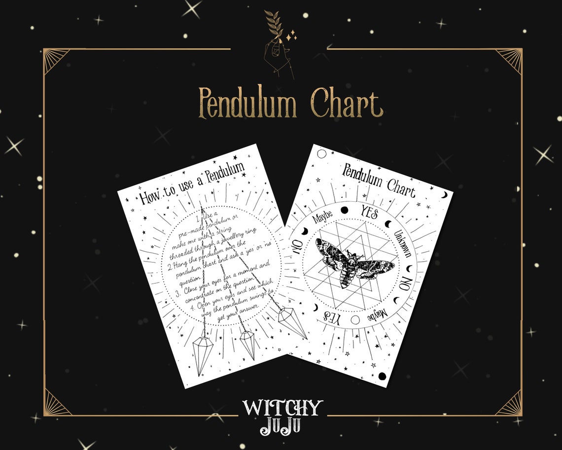 Pendulum Chart Witchcraft Tools Book of Shadows Pages - Etsy