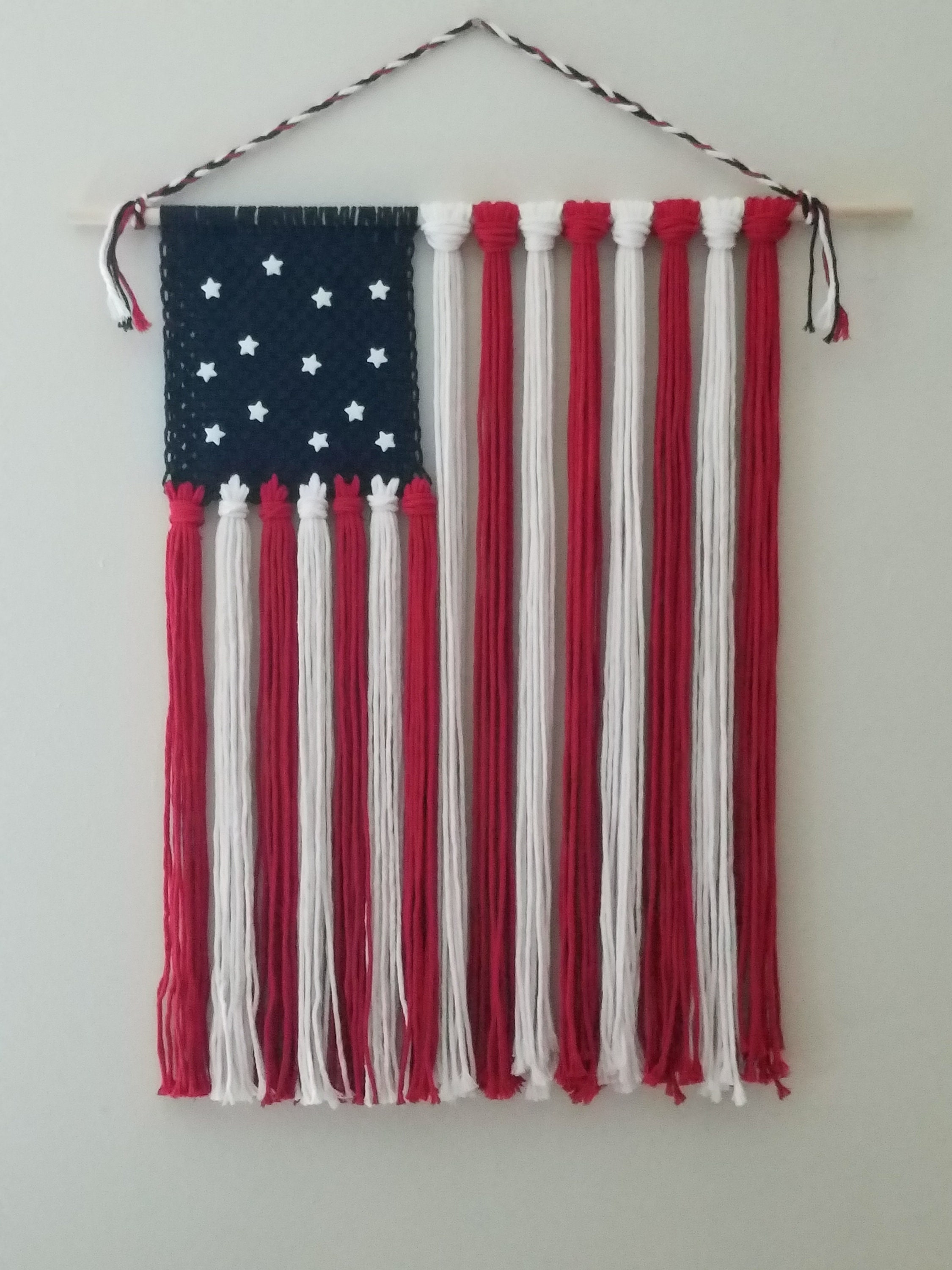 Fiber Arts Macrame American flag macrame etna.com.pe