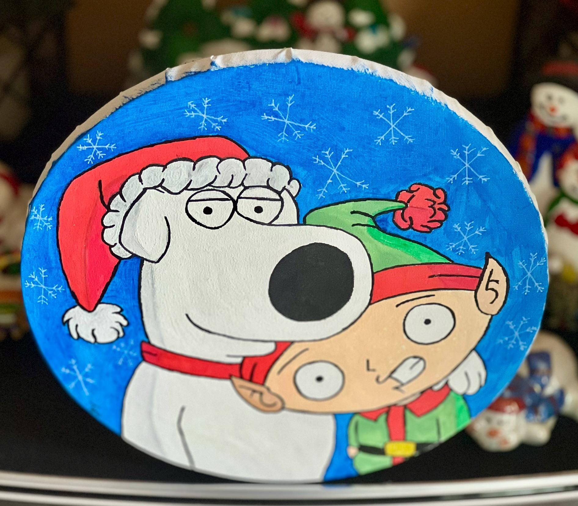 Family Guy - Brian and Stewie - Hand Drawn and Painted Canvas - Etsy