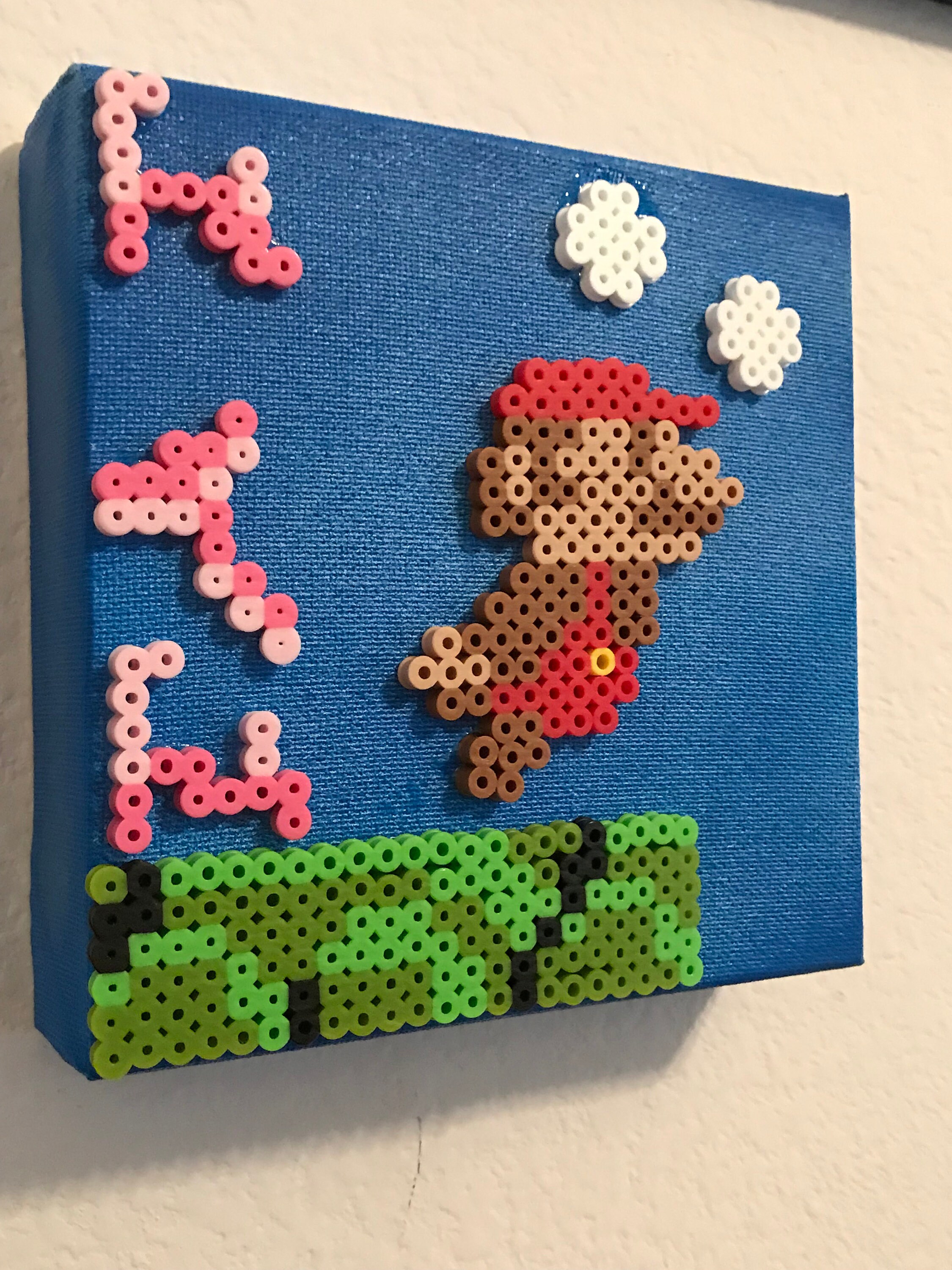 Handmade Perler Canvas Item - Super Mario Brothers - Underwater Scene ...