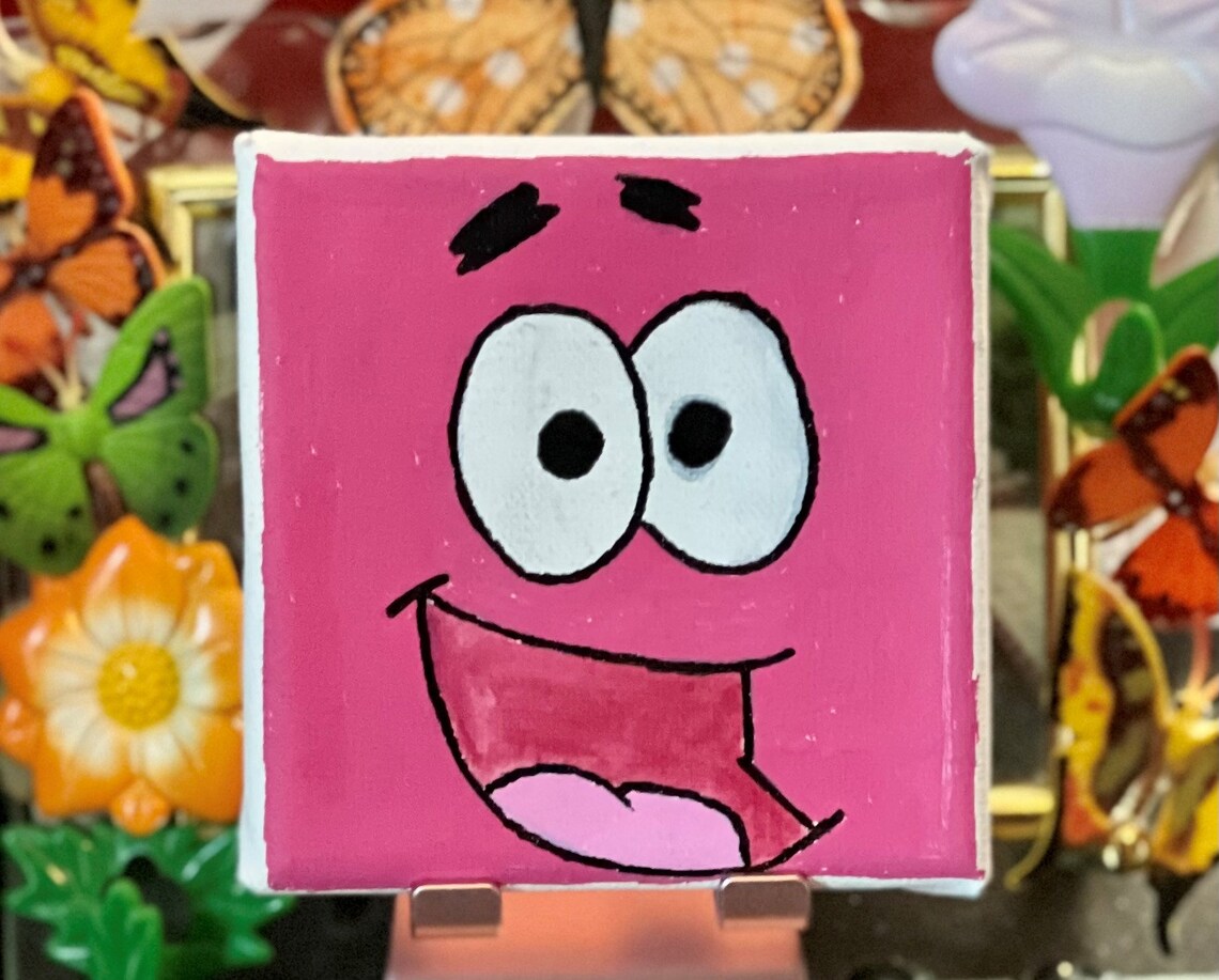 Spongebob Squarepants - Patrick - Hand Drawn and Painted Canvas - Etsy
