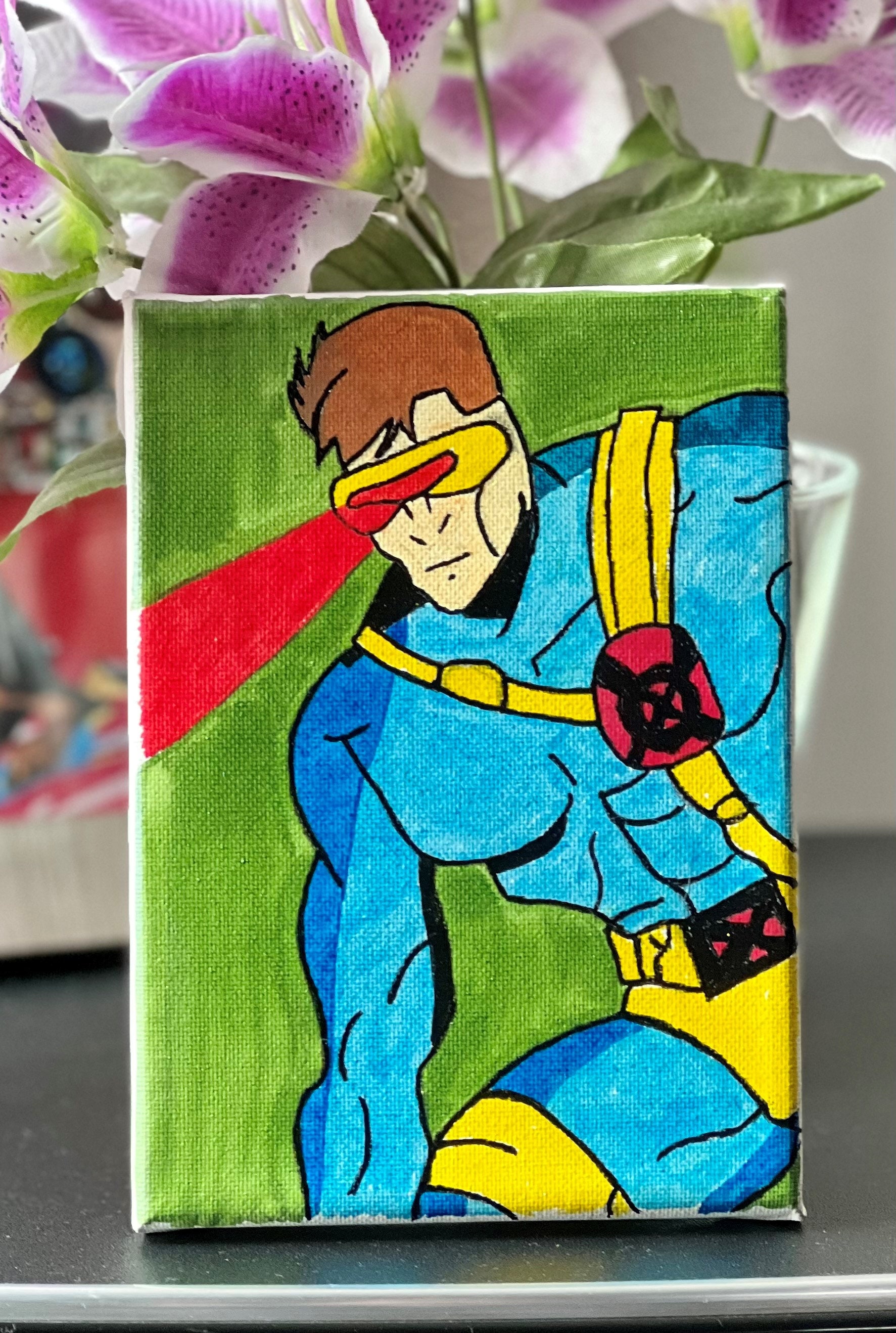 X-men: the Animated Series - Cyclops - Hand Drawn and Painted Canvas - Etsy