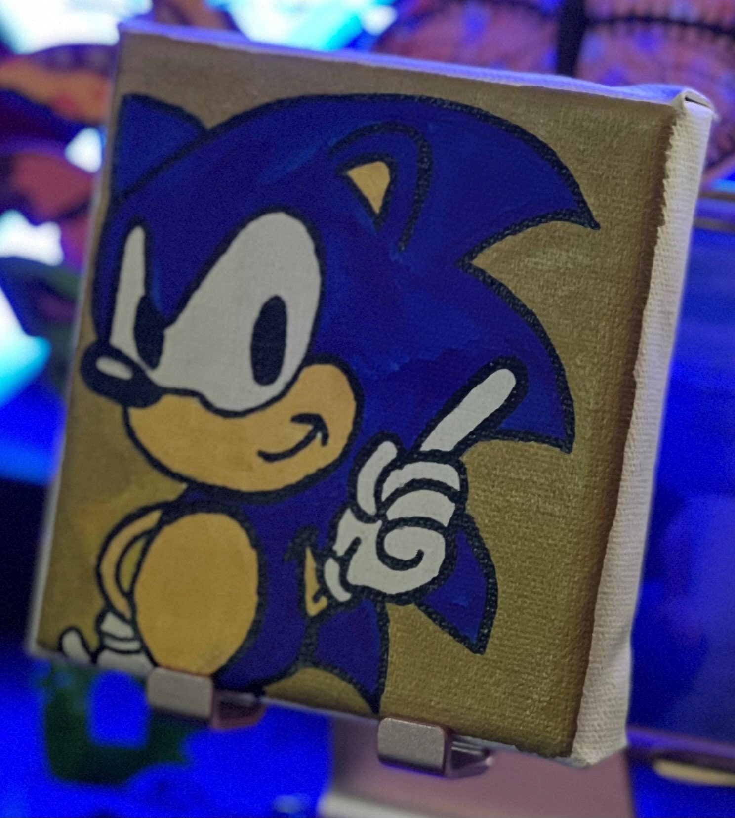 Sonic the Hedgehog Sonic Hand Drawn and Painted Canvas - Etsy