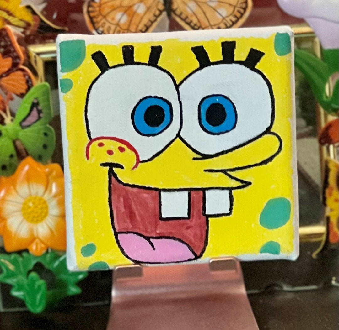 Spongebob Squarepants - Spongebob - Hand Drawn and Painted Canvas - Etsy