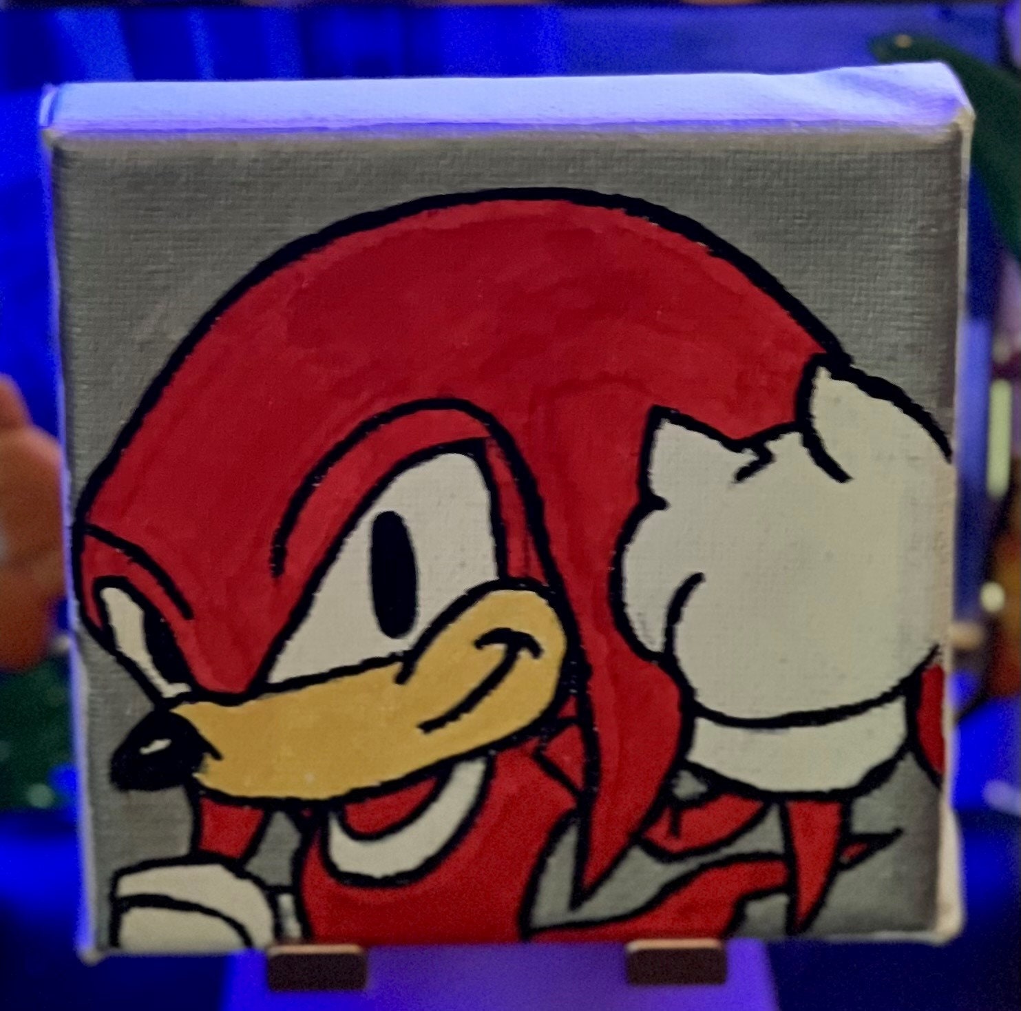 Sonic the Hedgehog - Knuckles - Hand Drawn and Painted Canvas - Etsy