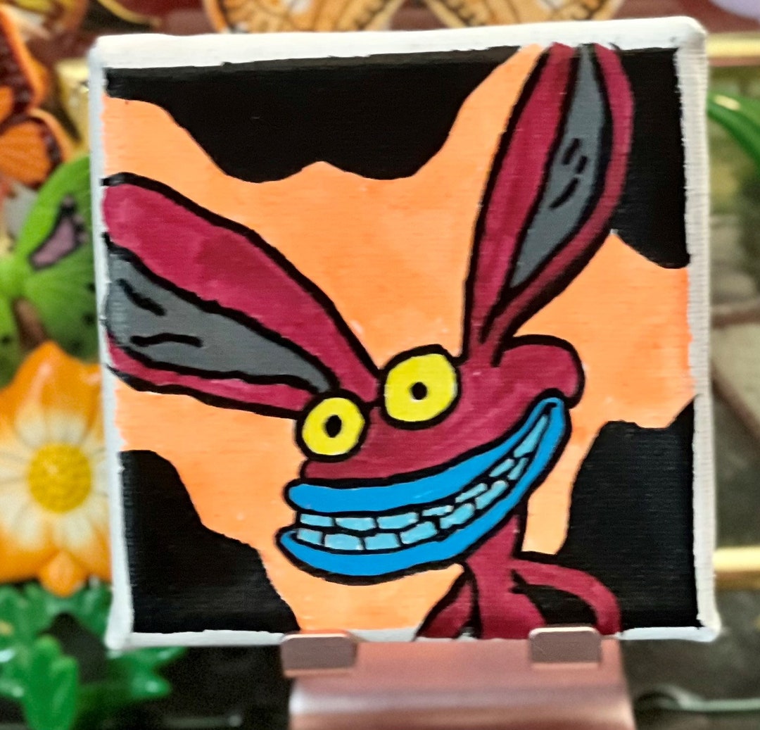 Aaahh!!! Real Monsters - Ickis - Hand Drawn and Painted Canvas - Etsy