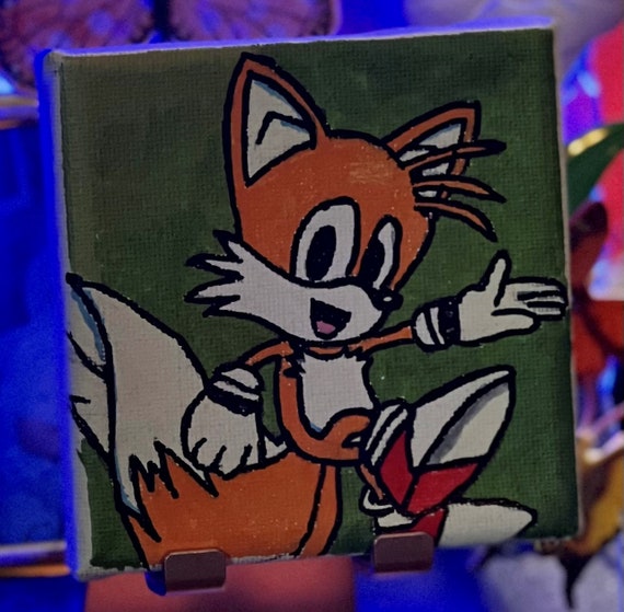 Sonic the Hedgehog Tails Hand Drawn and Painted Canvas - Etsy