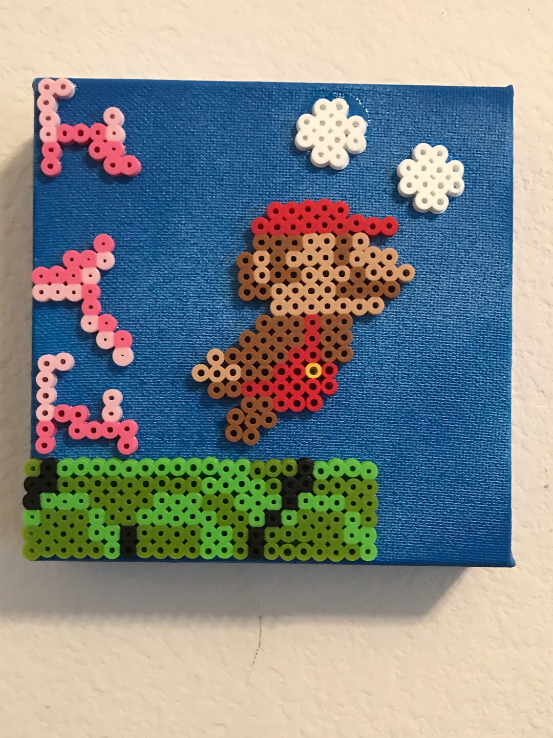 Handmade Perler Canvas Item - Super Mario Brothers - Underwater Scene ...
