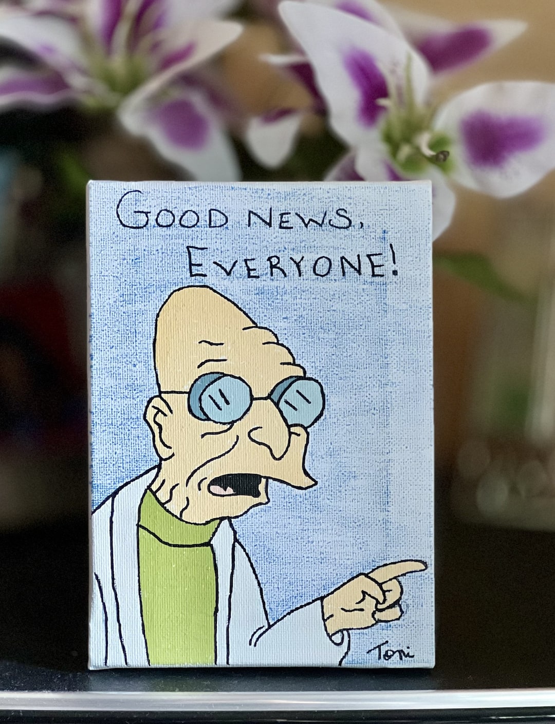 Futurama - Professor Farnsworth - Hand Drawn and Painted Canvas - Etsy