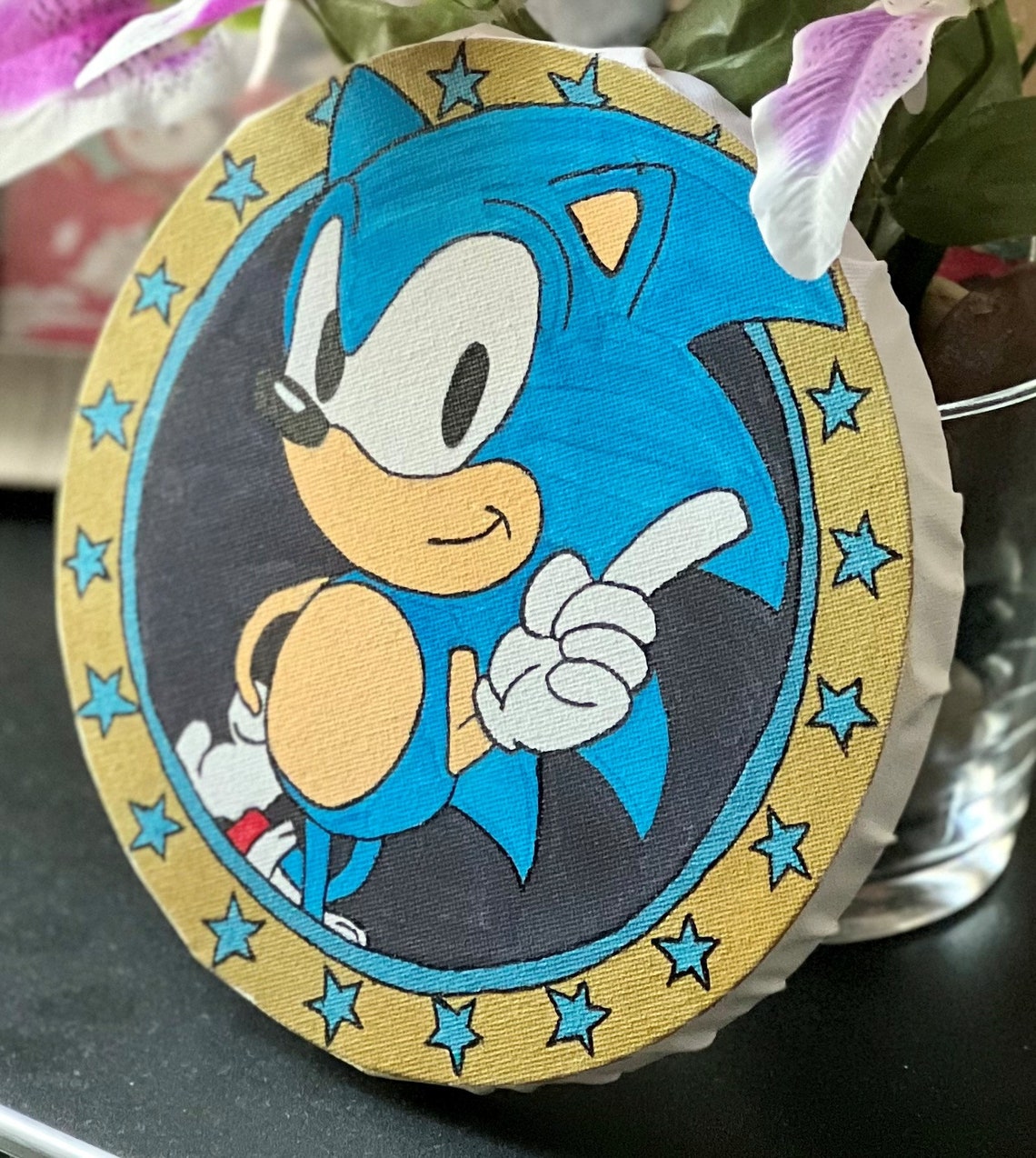 Sonic the Hedgehog Sonic Hand Drawn and Painted Canvas - Etsy