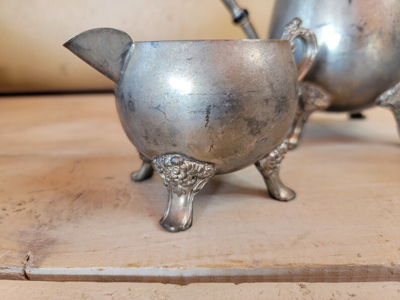 Vintage EP BRASS Silver Plated on Brass 3 Piece Tea Set Coffee Pot ...