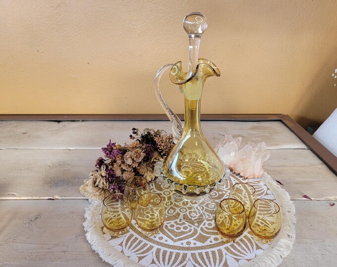 Timeless Elegance: Set of Three Handmade White Glass Decanters With ...