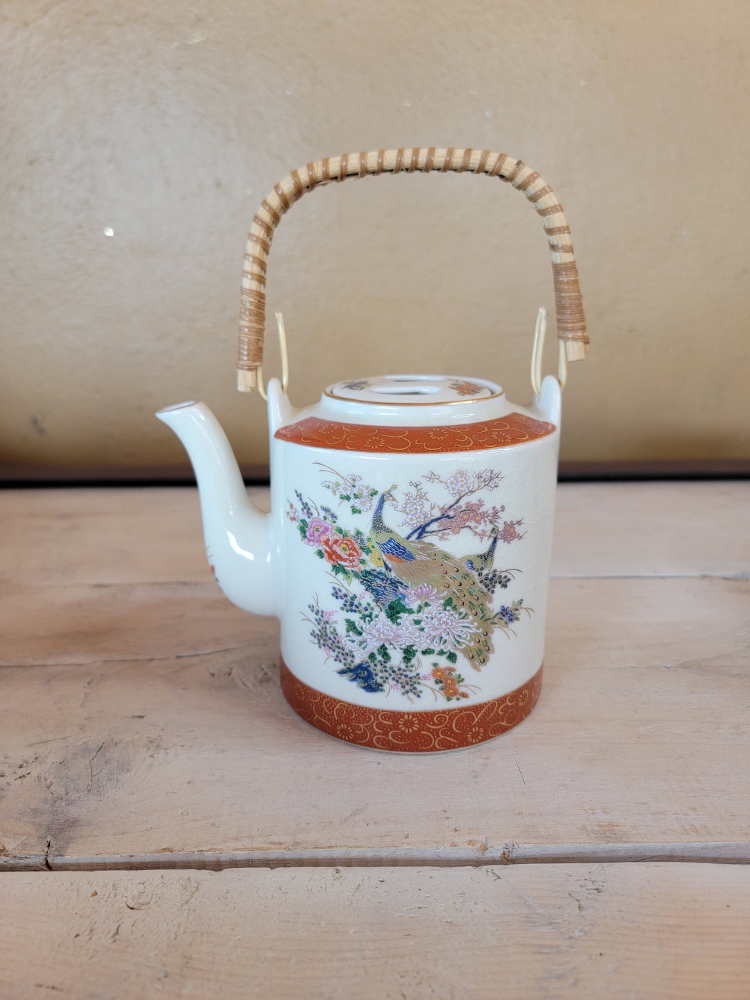Vintage Satsuma Gold Peacock Teapot Japanese Teapot - Etsy