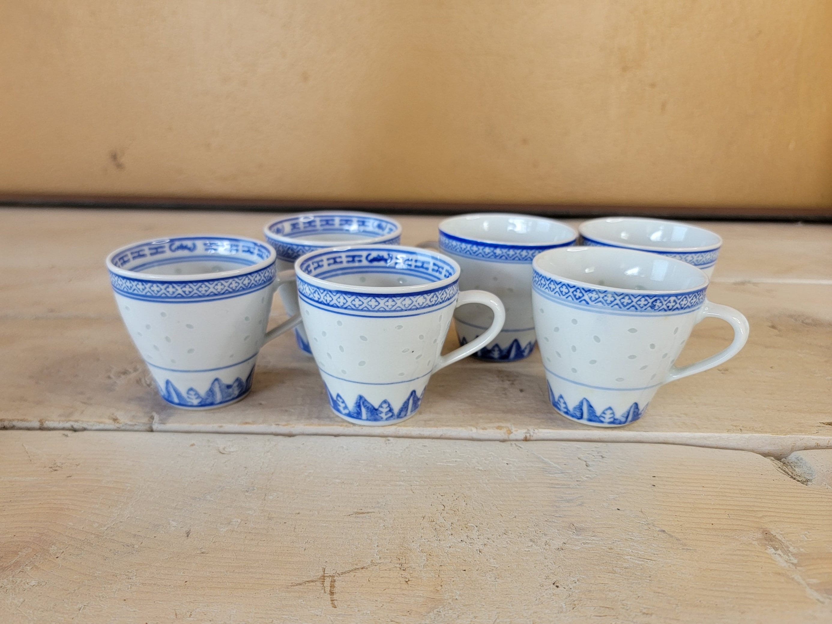 Tienshan Rice Flower Demitasse Cup Vintage Linglong Rice Pattern Tea ...