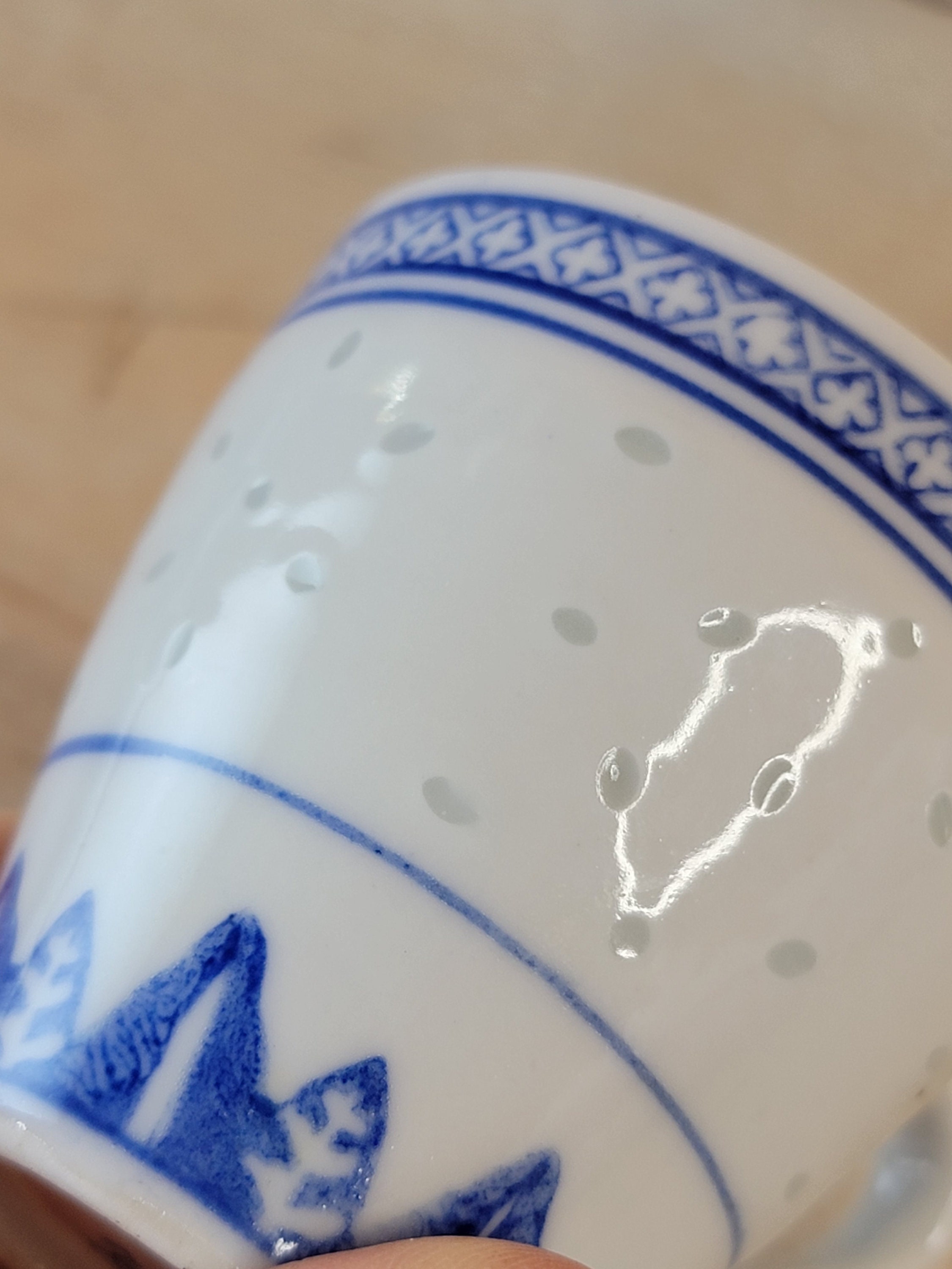 Tienshan Rice Flower Demitasse Cup Vintage Linglong Rice Pattern Tea ...