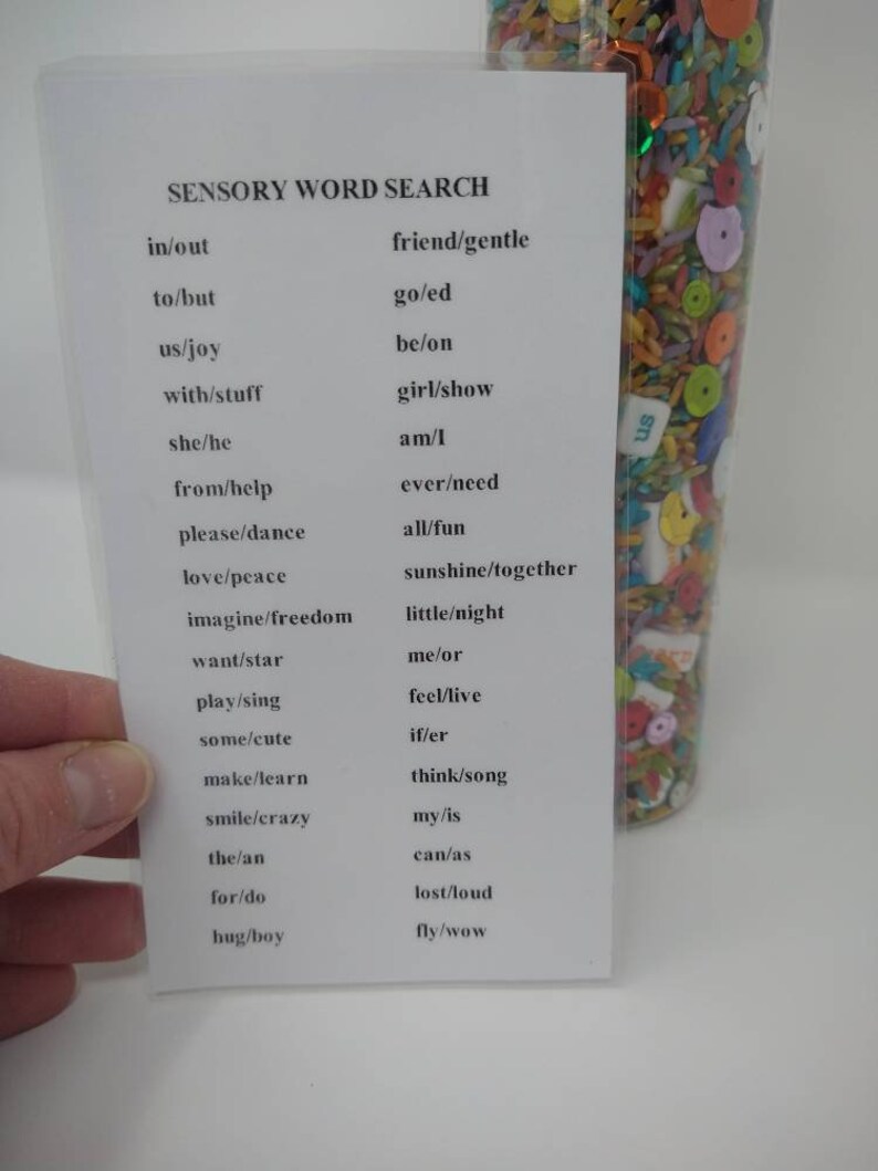Sensory Word Search - Etsy