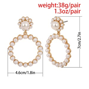 Trendy Pearl Round Drop Earrings - Etsy